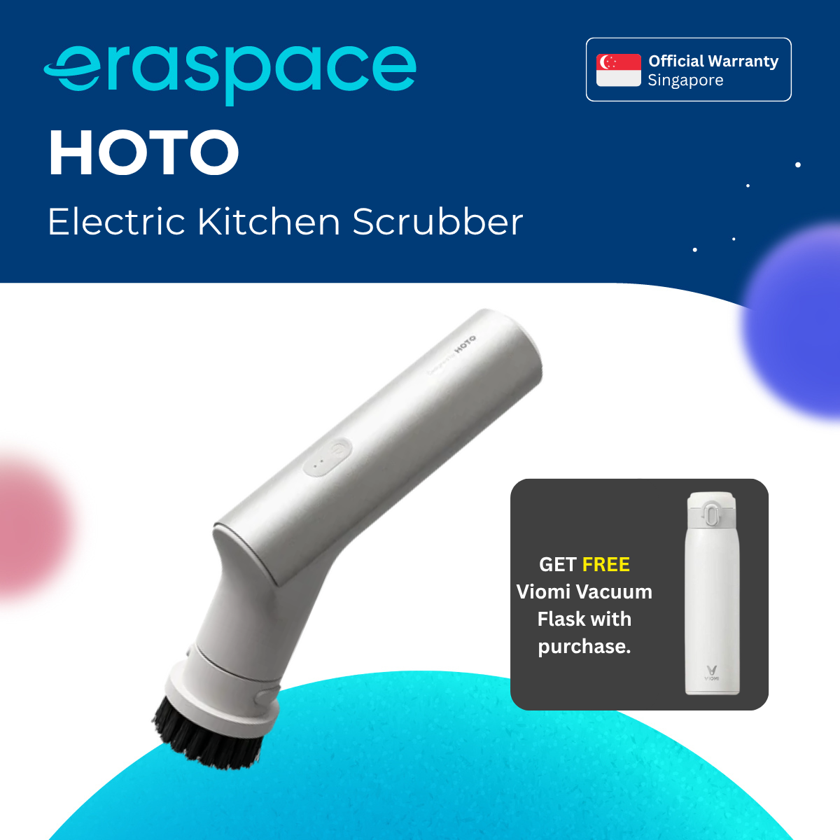 HOTO Electric Kitchen Scrubber – Cordless Waterproof Spin Scrubber for ...